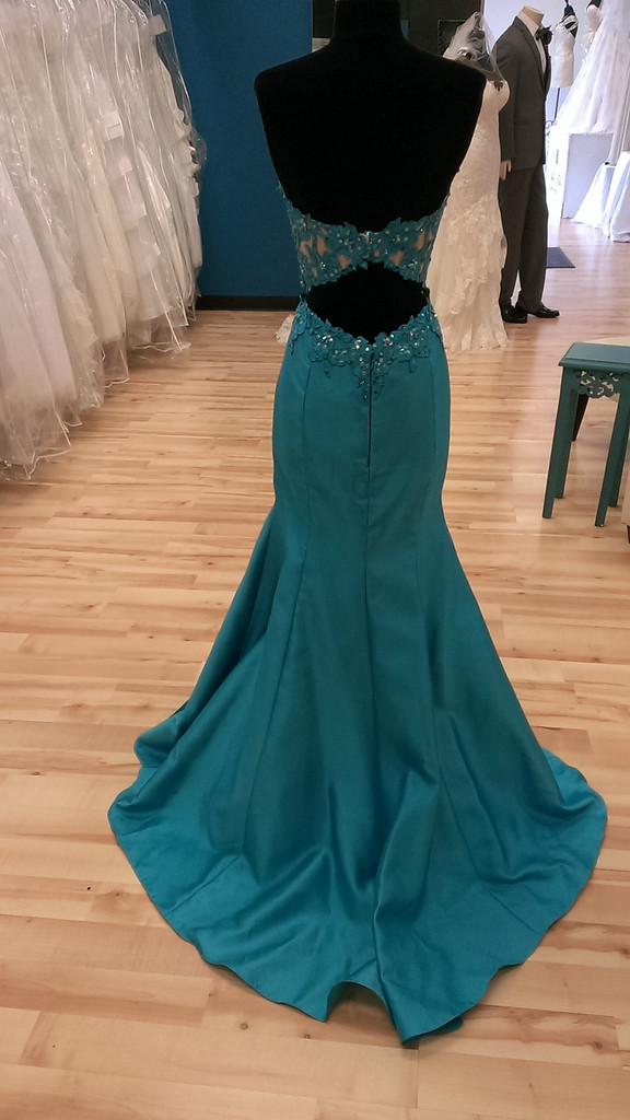 Deep Turquoise Sweetheart Chiffon Long Prom Dress Mermaid Prom Gown on ...