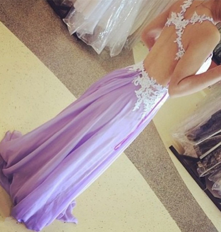 Charming Handmade Long Prom Dress With Cross Back, Lavender Prom ...